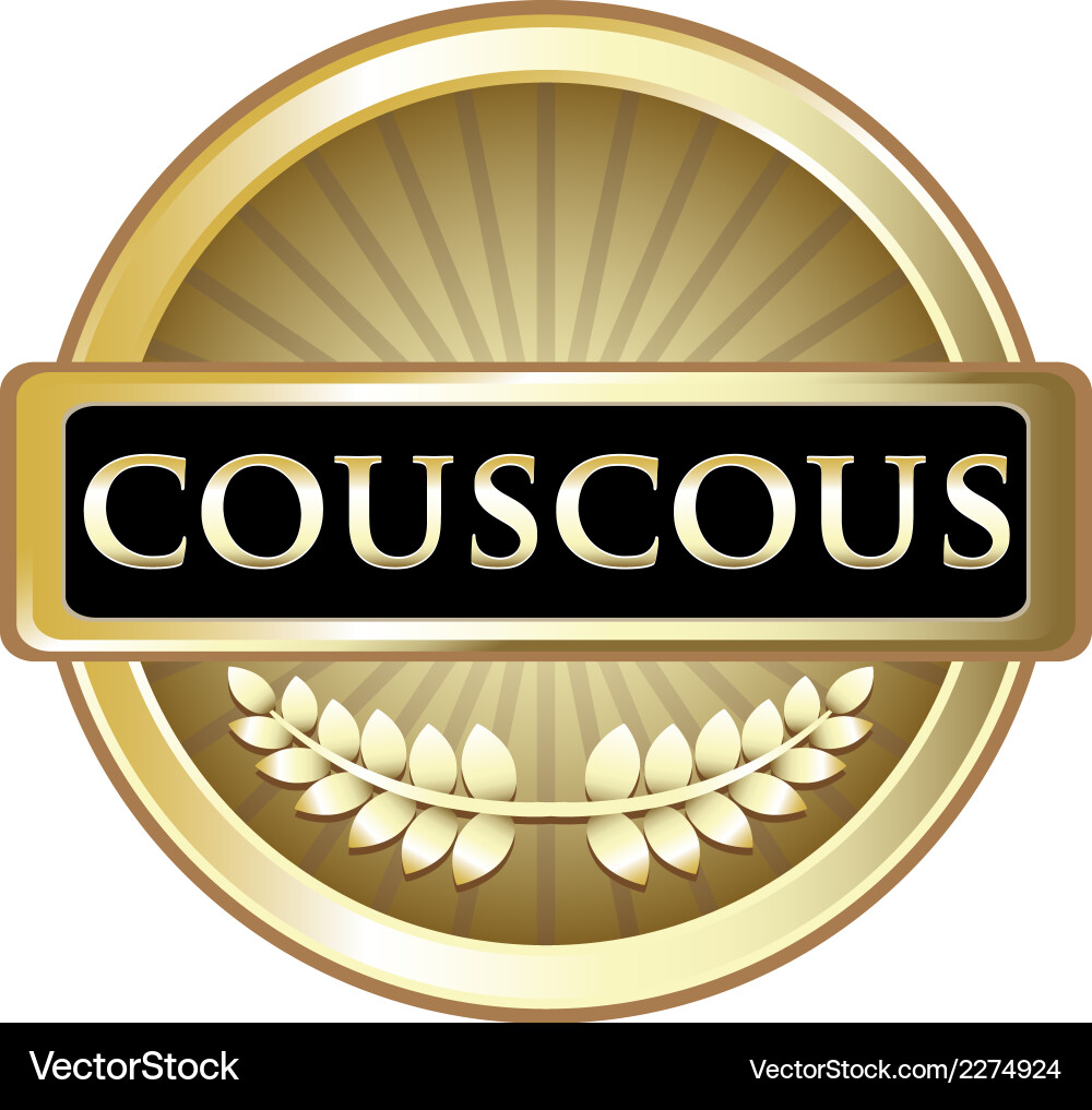 Golden Couscous Label Royalty Free Vector Image