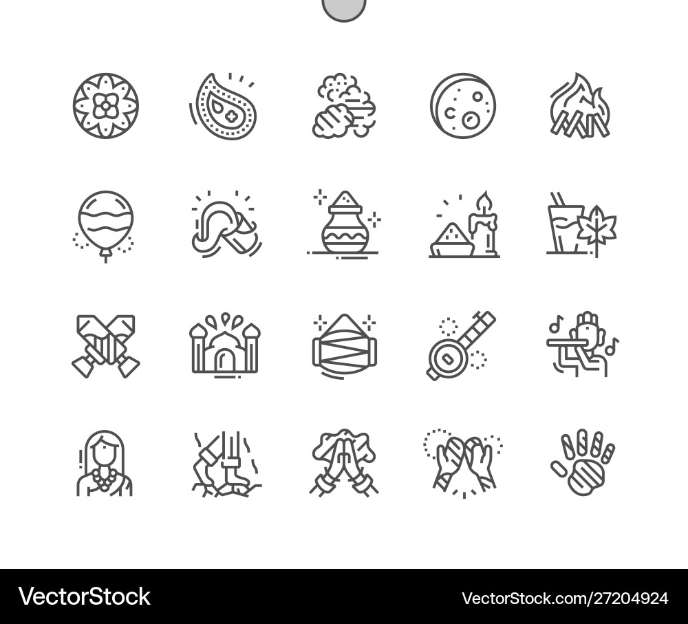 Holi well-crafted pixel perfect Royalty Free Vector Image