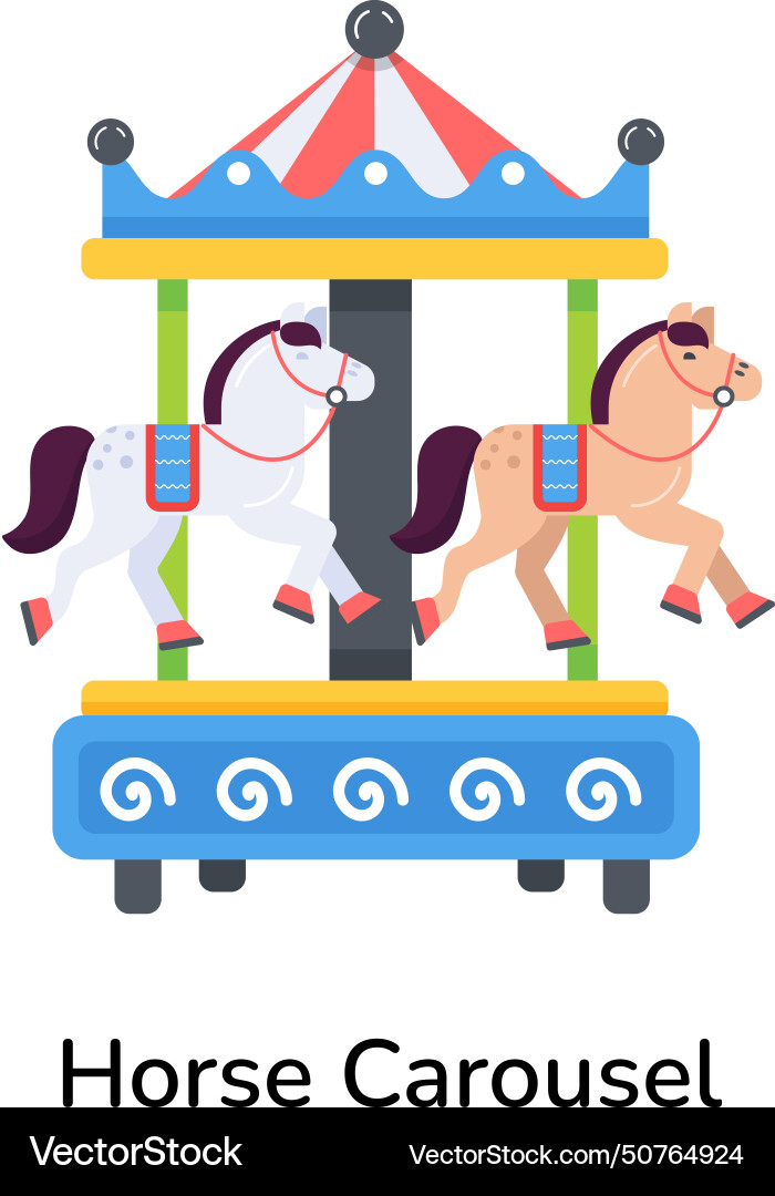 Horse carousel Royalty Free Vector Image - VectorStock
