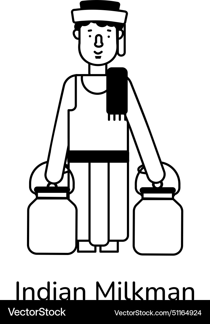 Indian milkman Royalty Free Vector Image - VectorStock