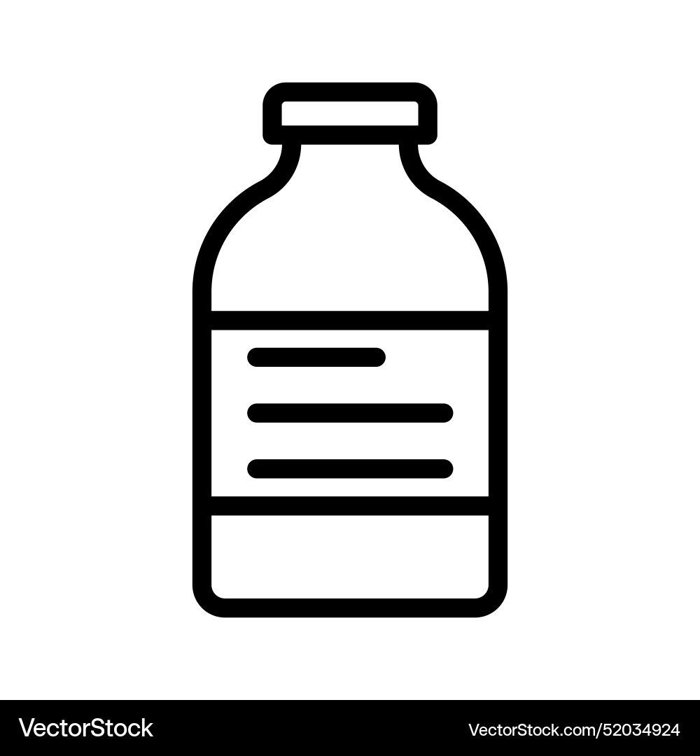 Injection vial linear logo mark in black and white