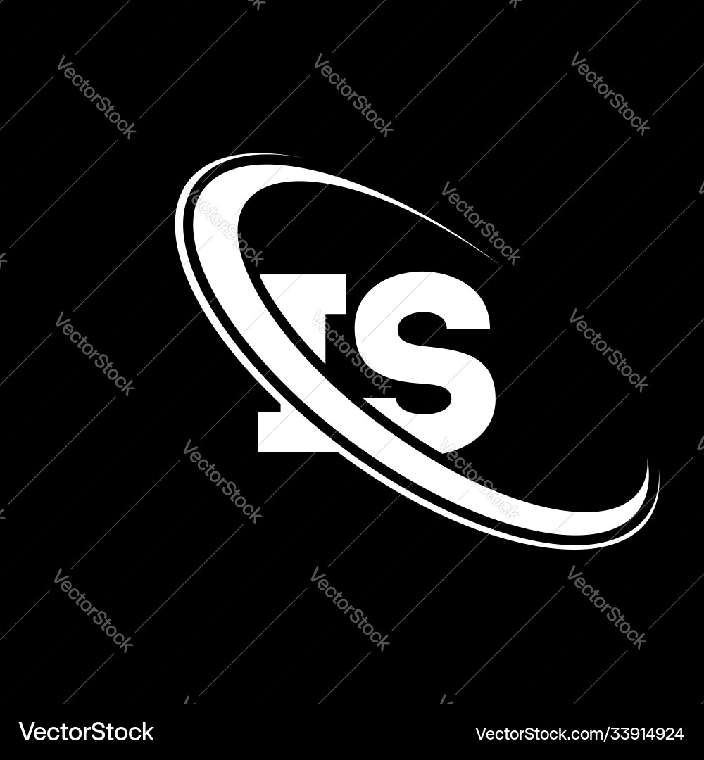 Is logo i s design white letter isi Royalty Free Vector