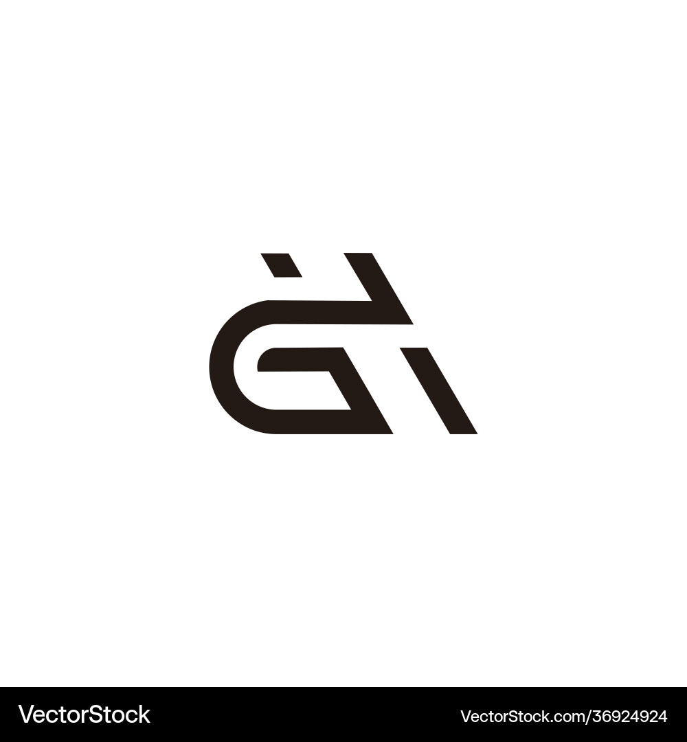 Letter gh simple linear geometric design Vector Image