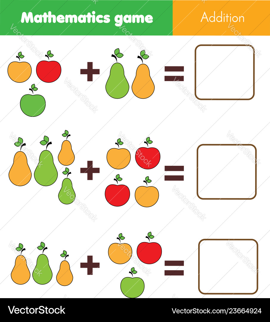 Math educational game for children counting Vector Image