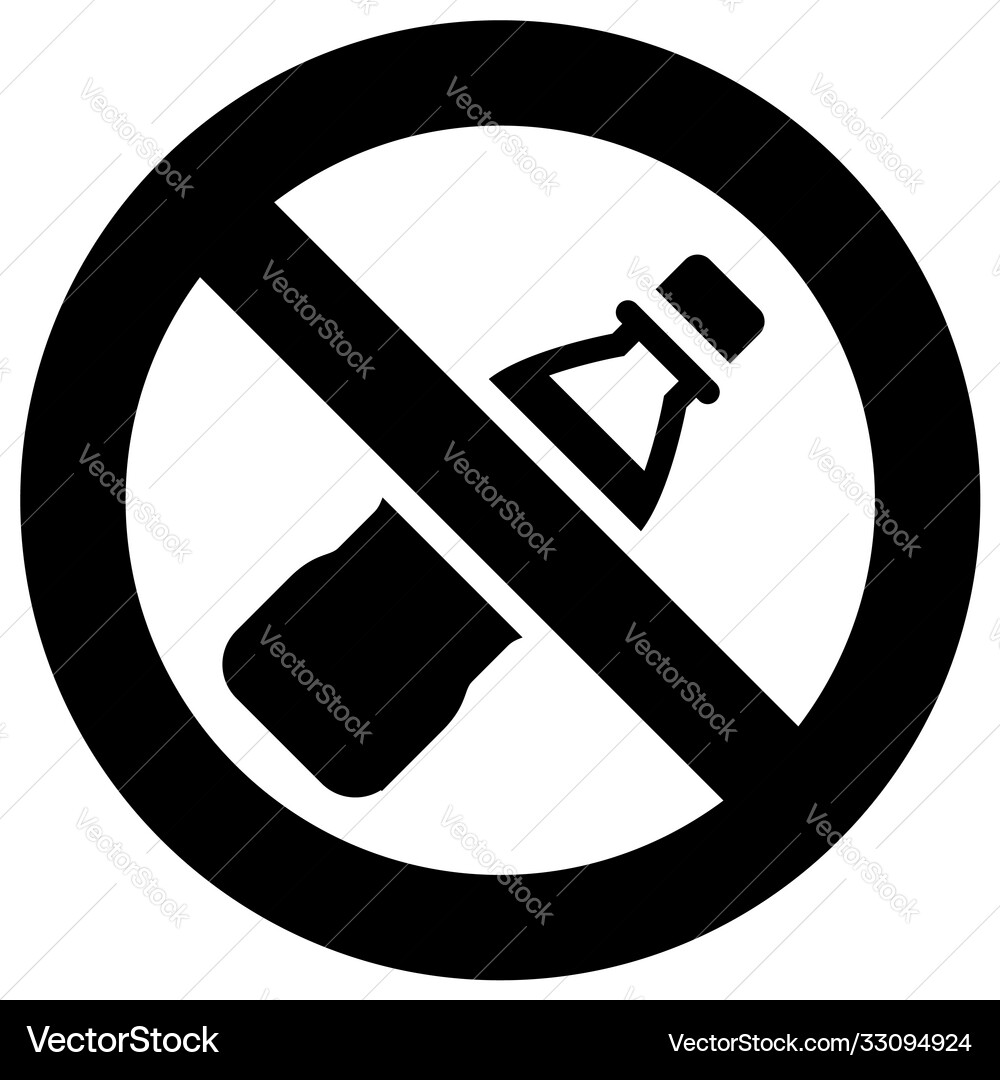 No plastic bottle forbidden sign modern round Vector Image