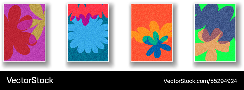 Overlapping floral shapes in vibrant colors Vector Image