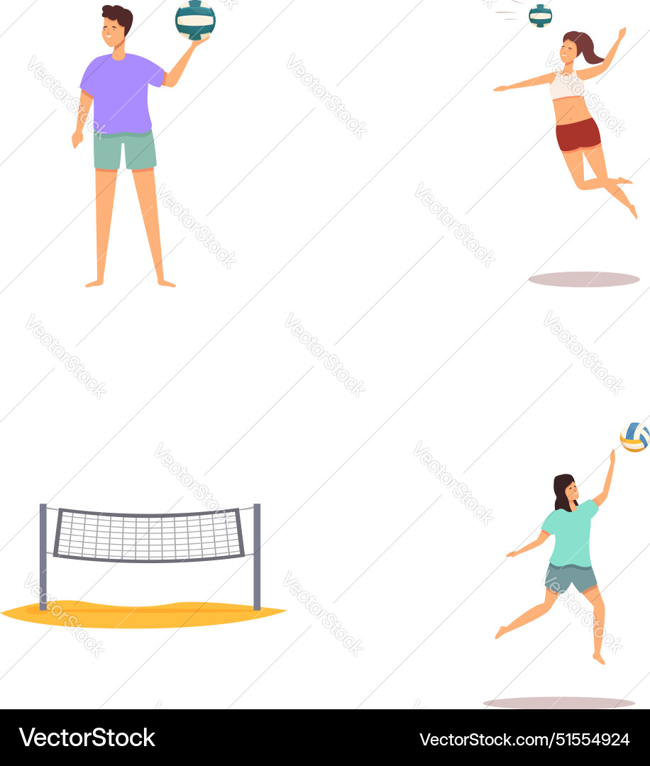 People enjoying various summer activities Vector Image