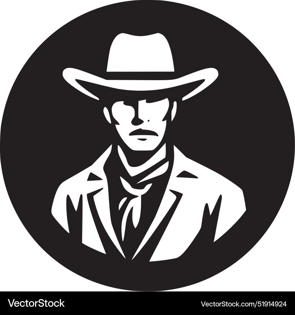 Western - black and white isolated icon Royalty Free Vector