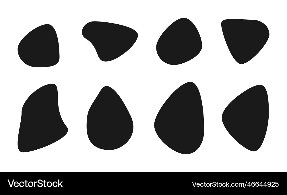 Blob shapes set random blotch inkblot stone Vector Image