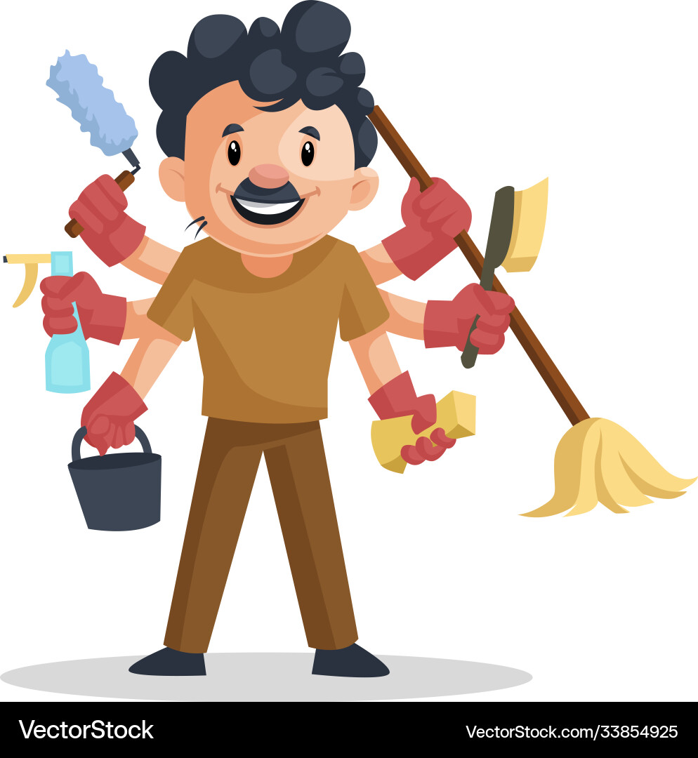 Cleaning man Royalty Free Vector Image - VectorStock