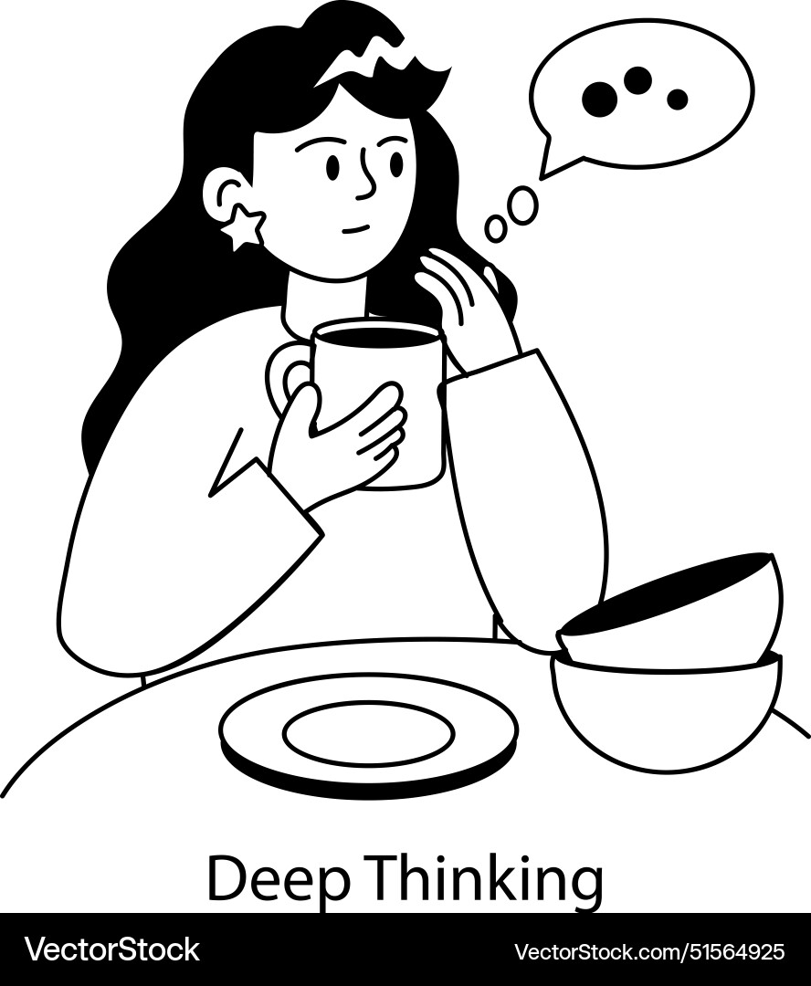 Deep thinking Royalty Free Vector Image - VectorStock