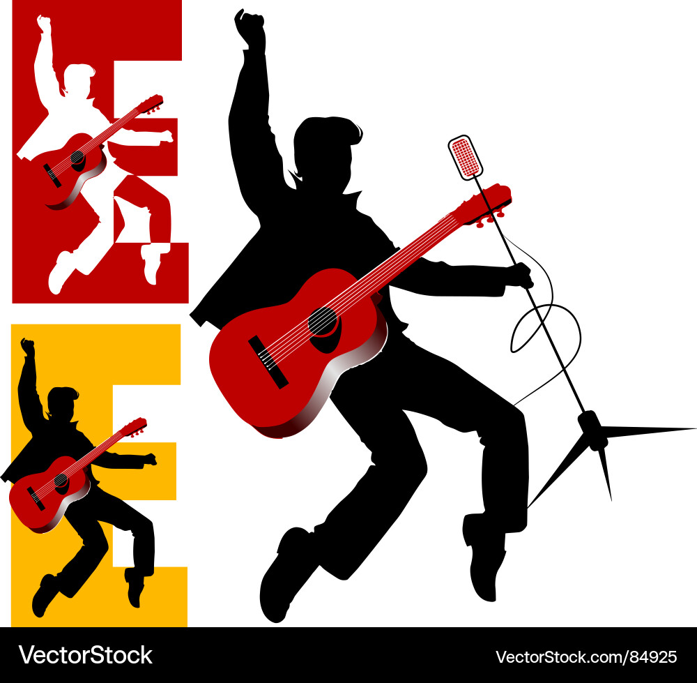Elvis Presley Silhouette Royalty Free Vector Image