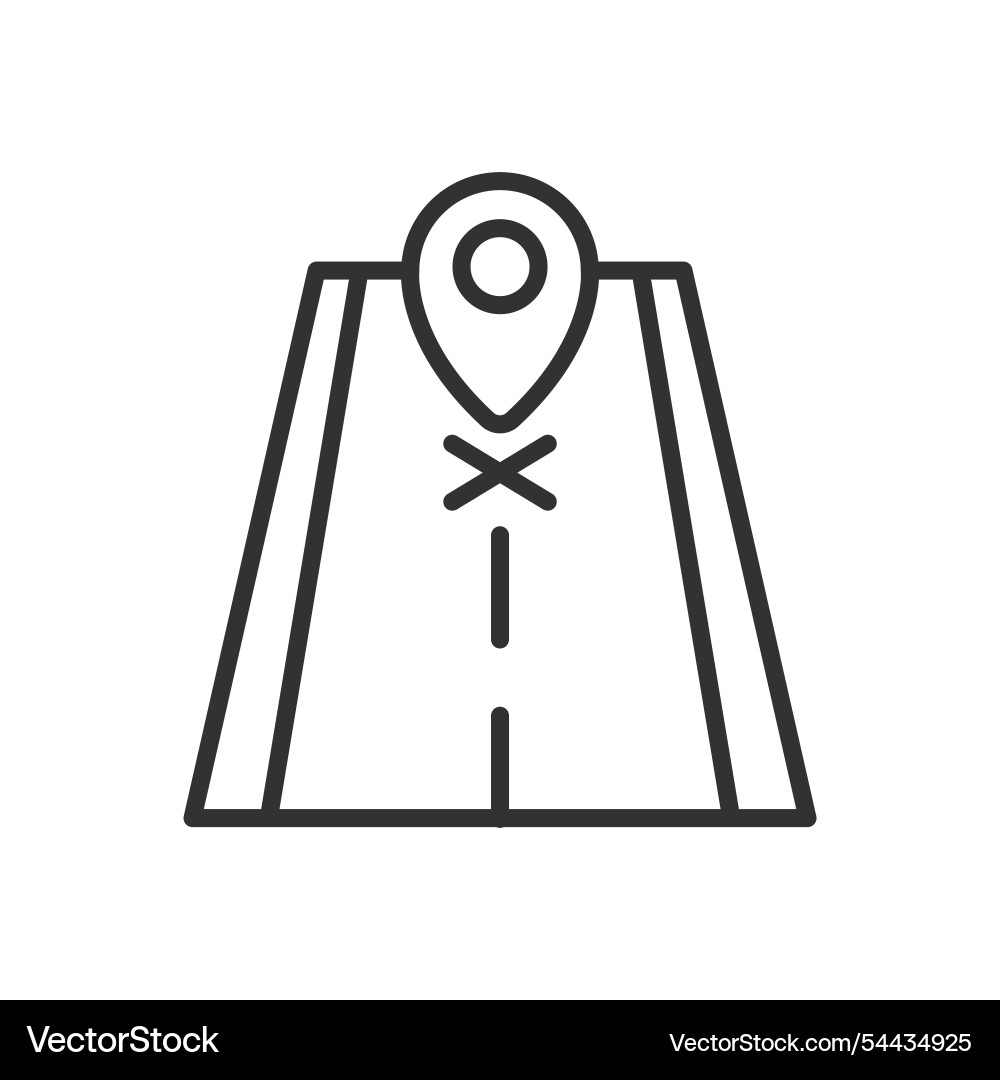 Gps on a road icon in line design Royalty Free Vector Image