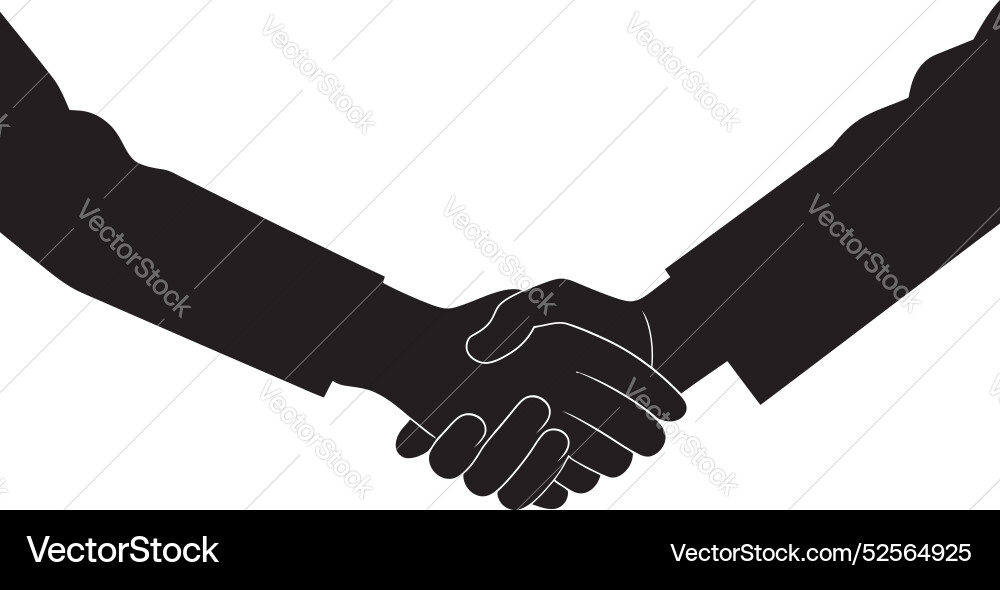 Inked unity handshake emblem in black concordance Vector Image