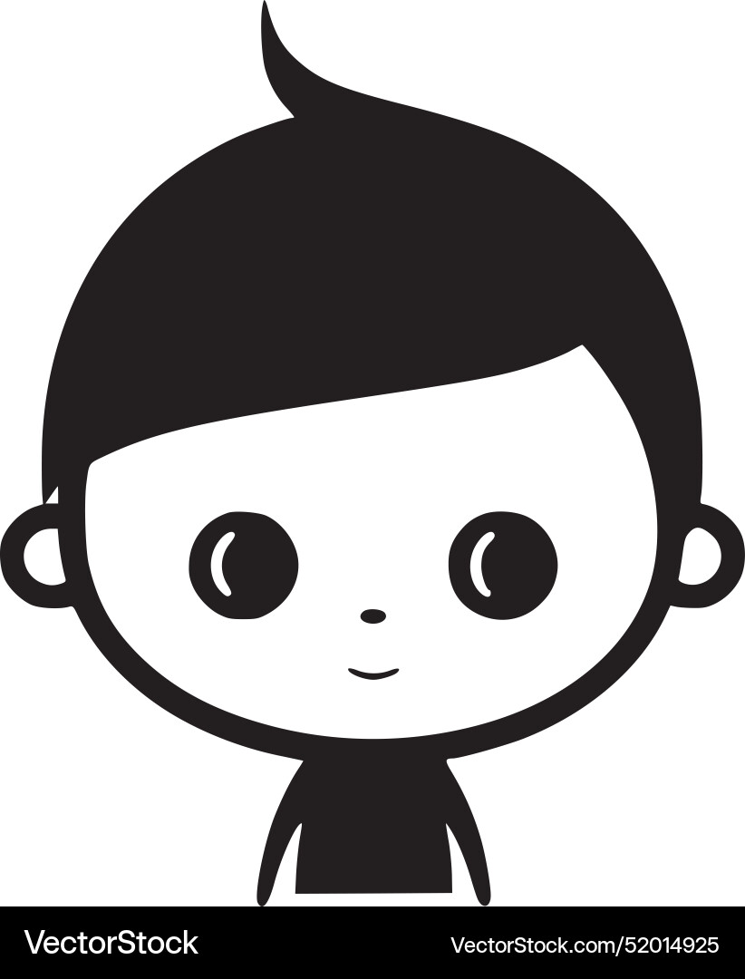 Kid - black and white Royalty Free Vector Image