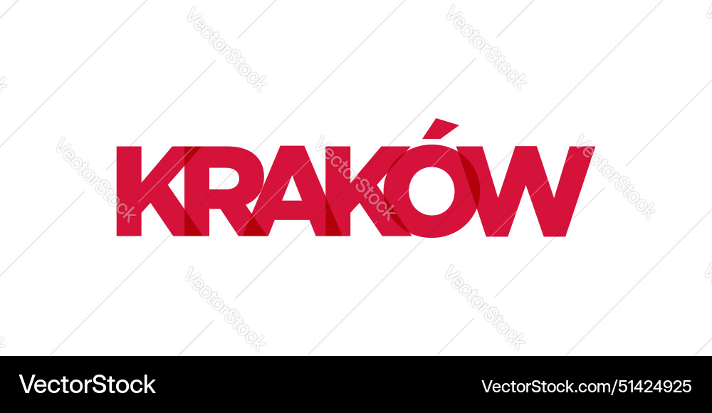 Krakow in the poland emblem design features Vector Image