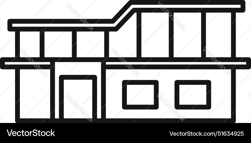 Modern two storey house with balcony and big Vector Image