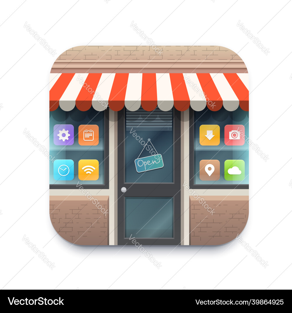 Online shop application marketplace store icon Vector Image