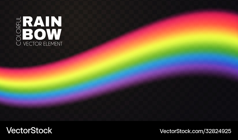 Rainbow wave on transparent background realistic Vector Image