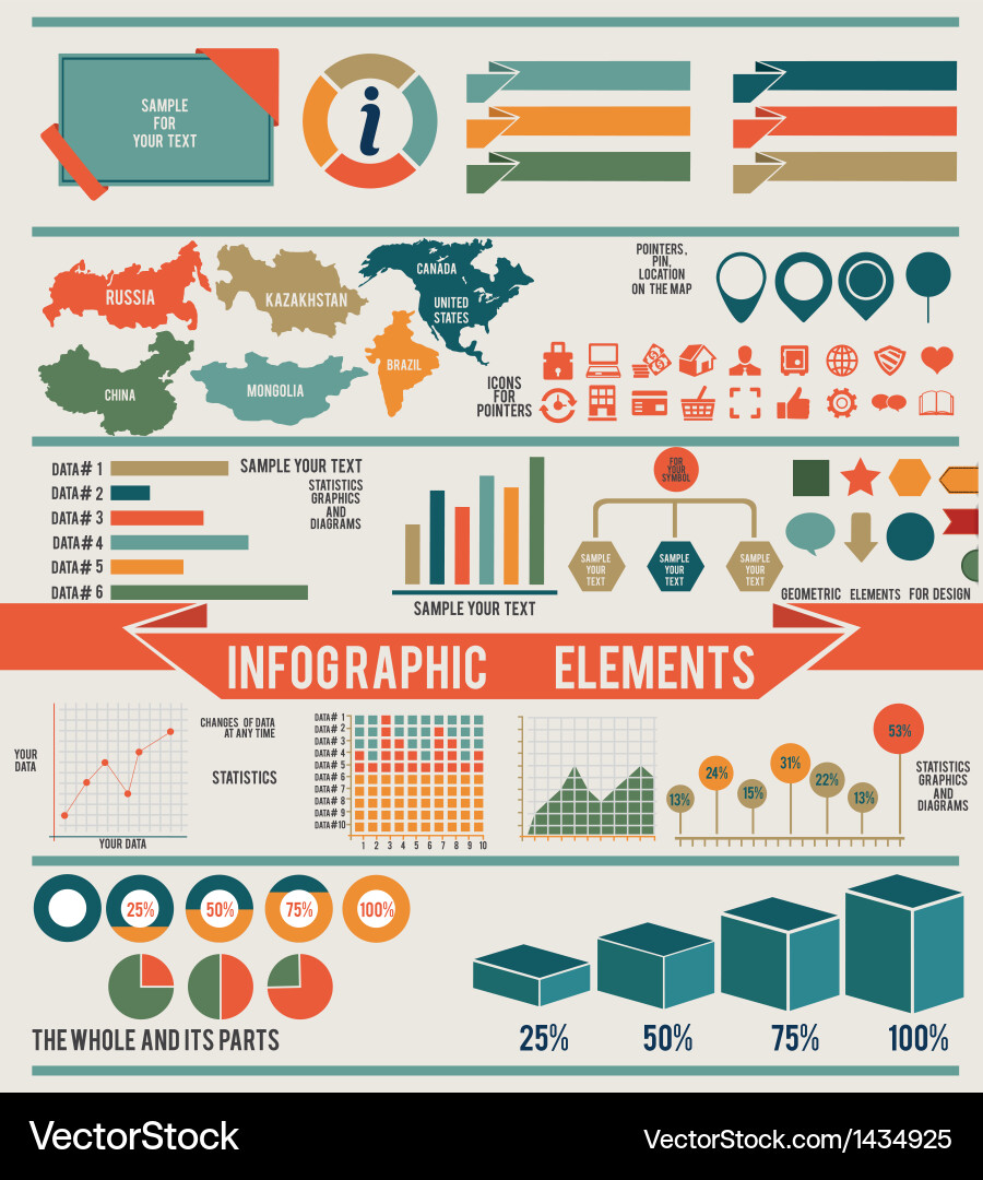 Set of infographic elements for design Royalty Free Vector