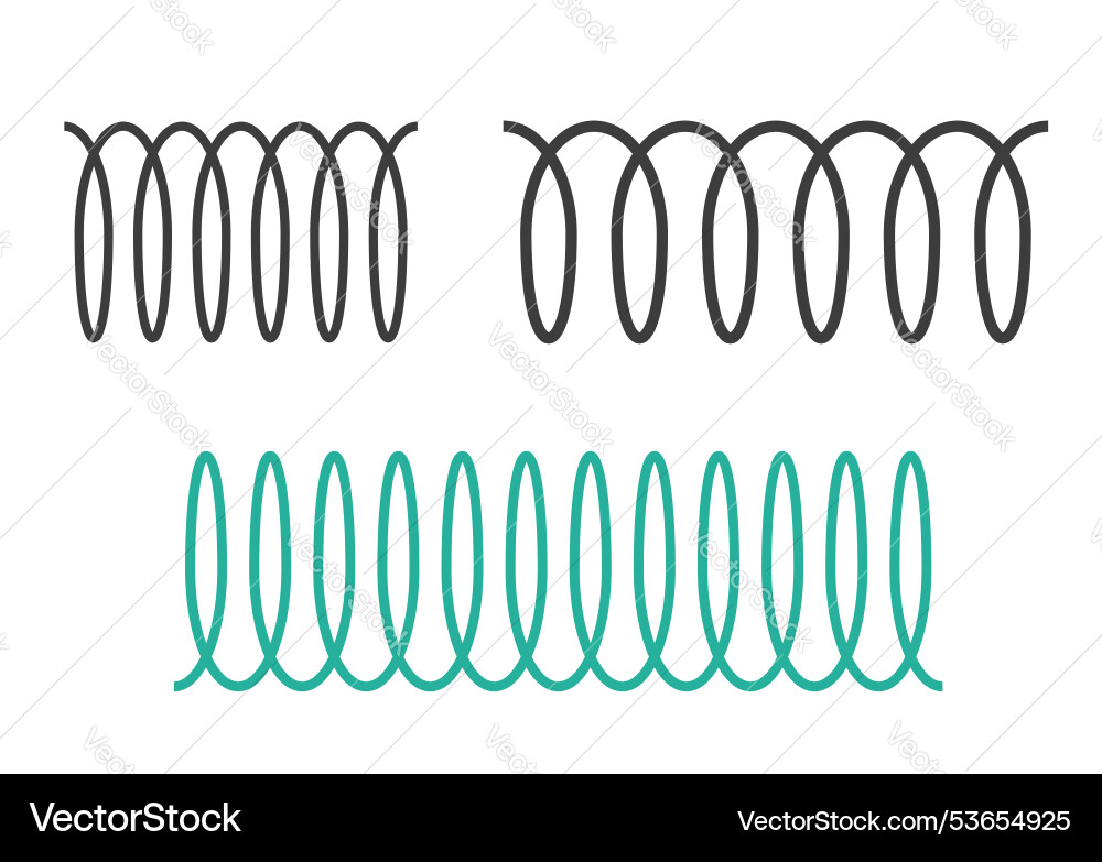 Spiral spring coil line icon simple graphic set Vector Image