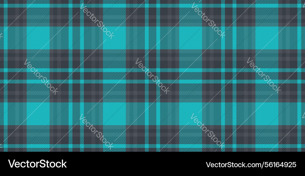 Vibrant teal and charcoal plaid pattern perfect Vector Image