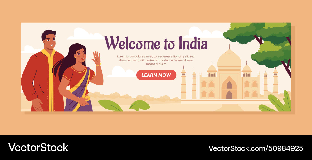 Welcome to india banner Royalty Free Vector Image