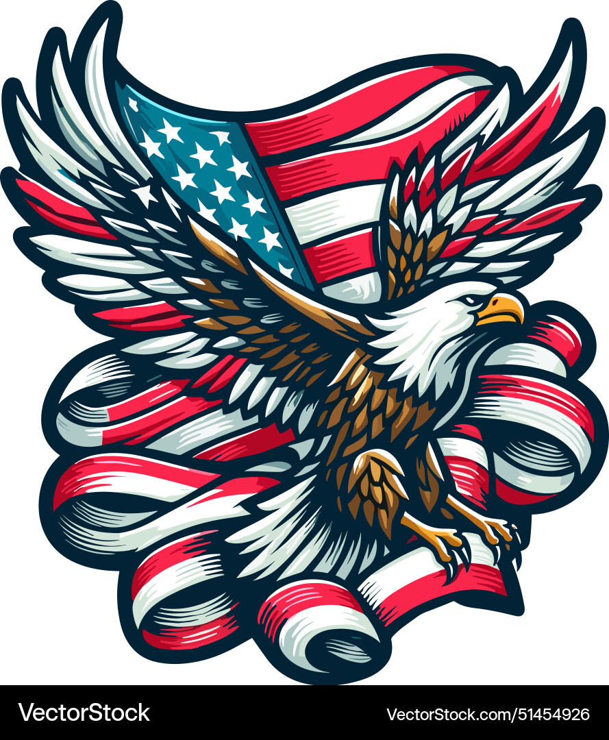 American eagle design with bald like Royalty Free Vector