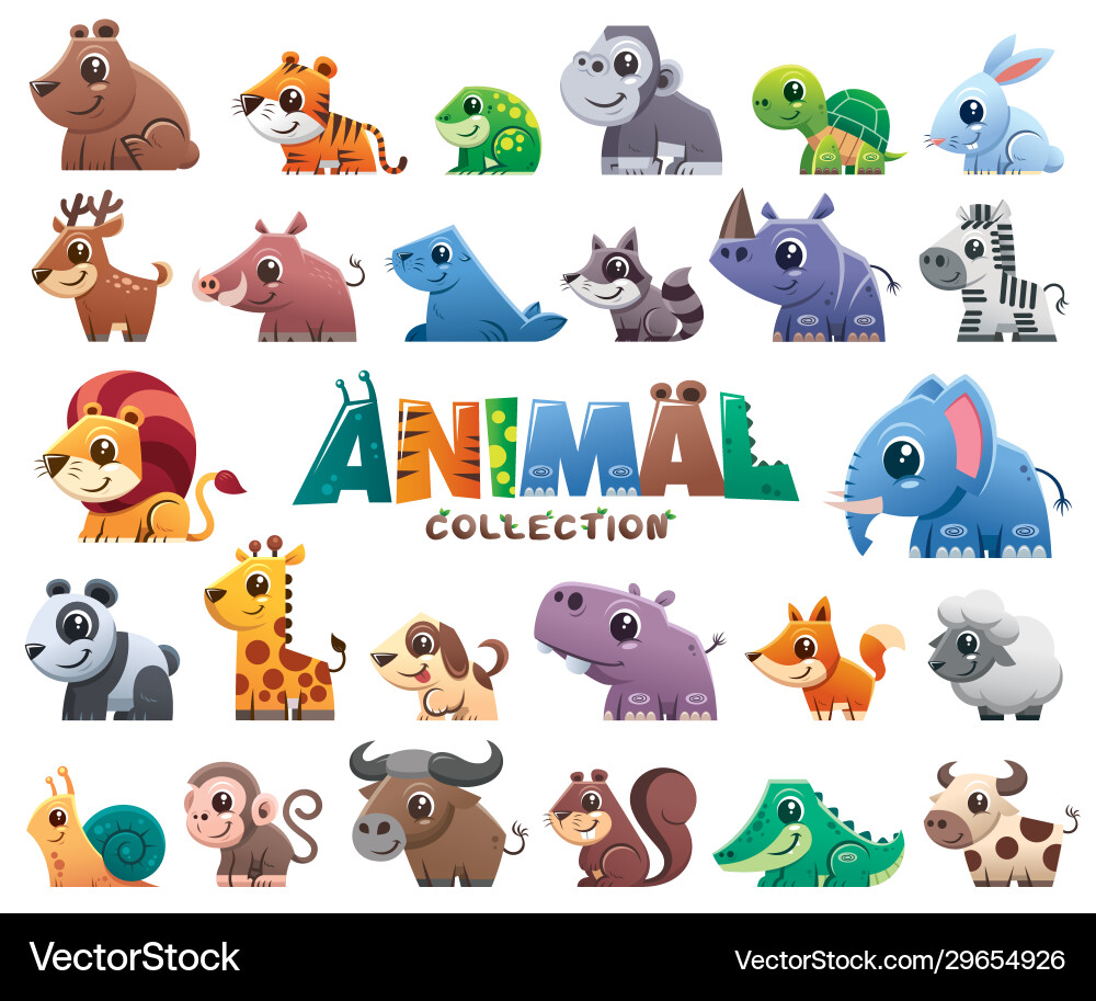 Animals set Royalty Free Vector Image - VectorStock
