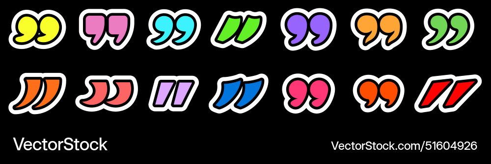 Colorful abstract quotation mark designs Vector Image