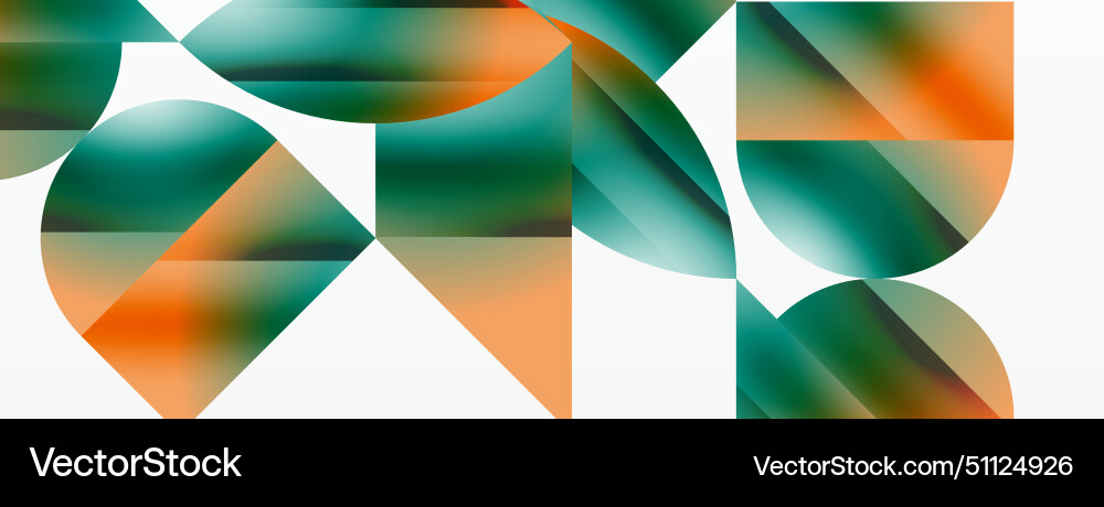Colorful geometric pattern with green and orange Vector Image