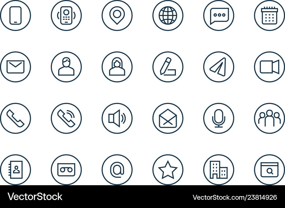Contacts business icons email address user web Vector Image