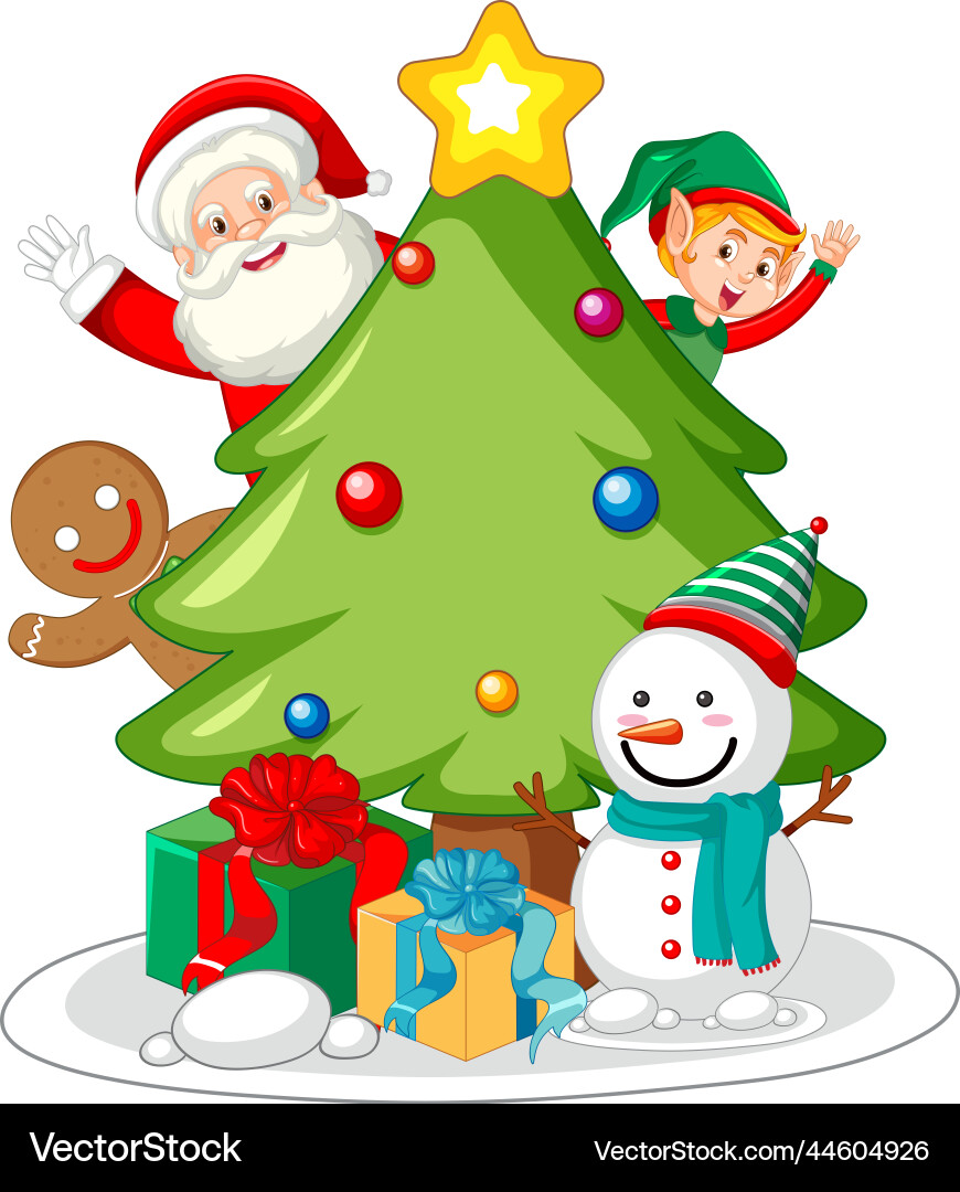 Cute Christmas Elf Icons Royalty Free Vector Image