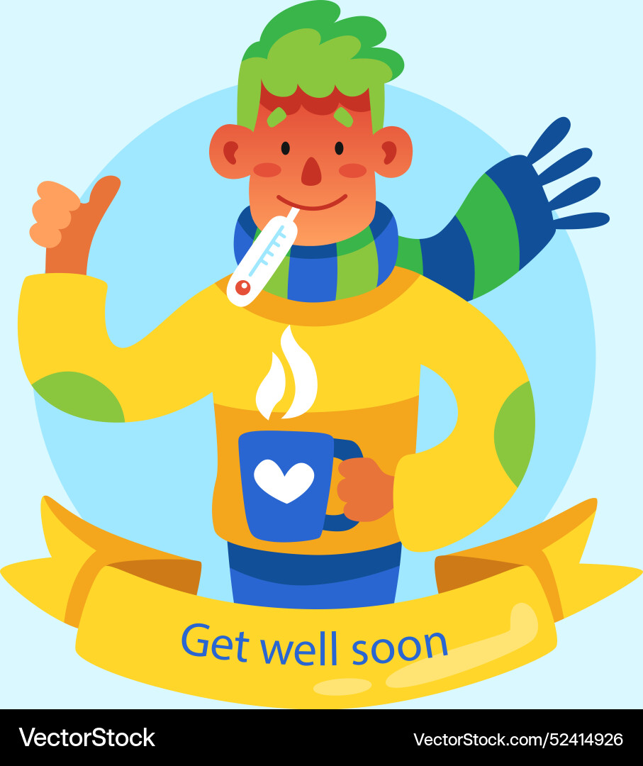 Get well soon concept Royalty Free Vector Image
