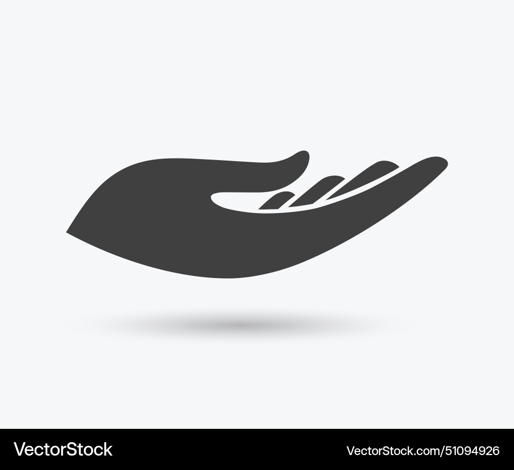 Giving hand icon and cupped silhouette Royalty Free Vector