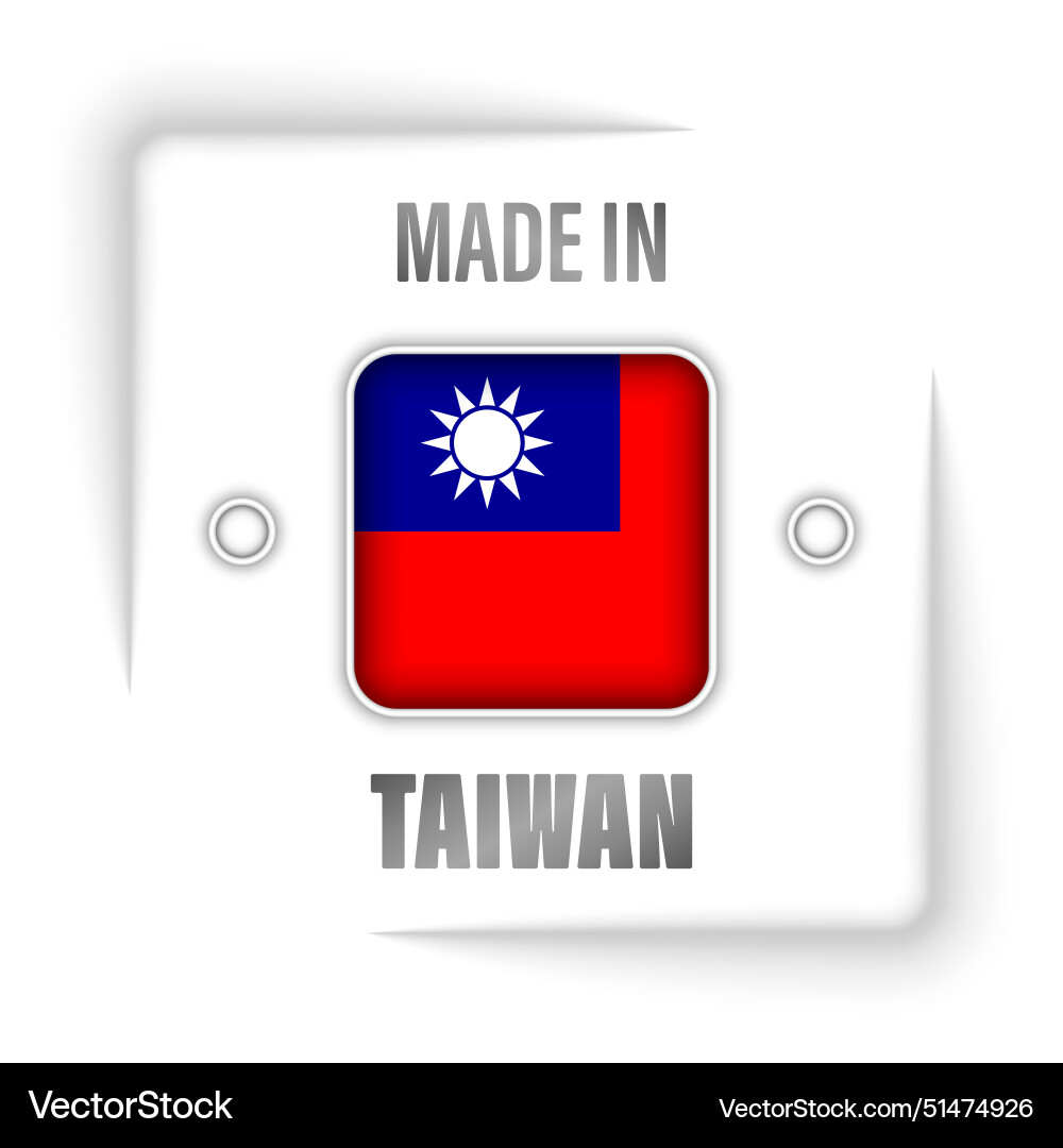 Made in taiwan graphic and label Royalty Free Vector Image