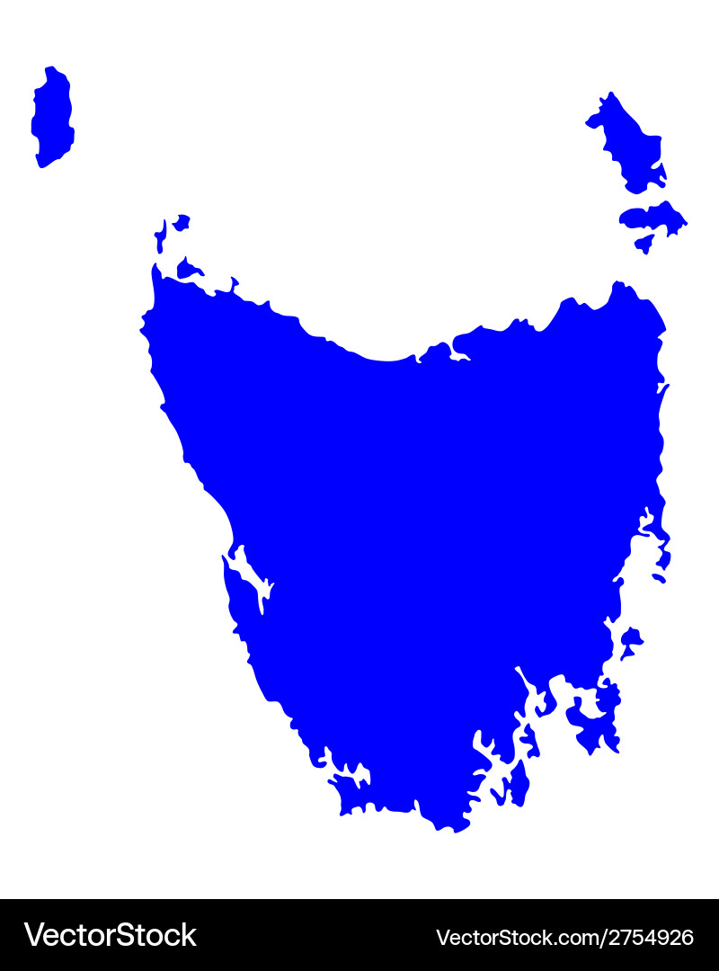 Map of Tasmania - Island State Royalty Free Vector Image