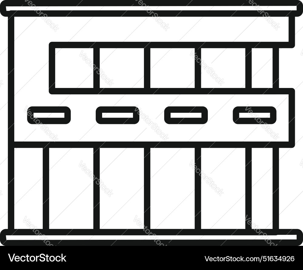 Modern building facade featuring large windows Vector Image