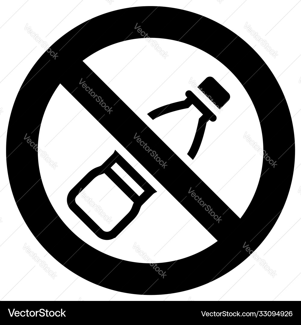 No plastic bottle forbidden sign modern round Vector Image