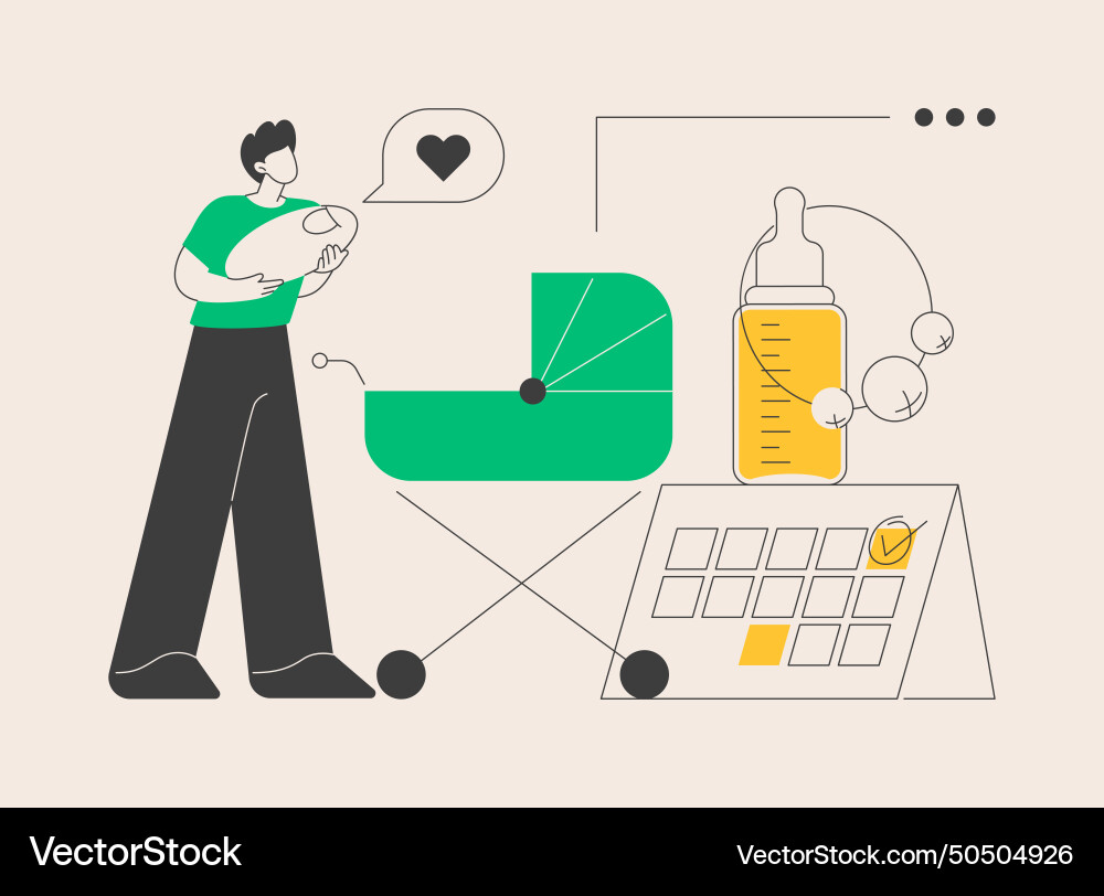 Paternity leave abstract concept Royalty Free Vector Image