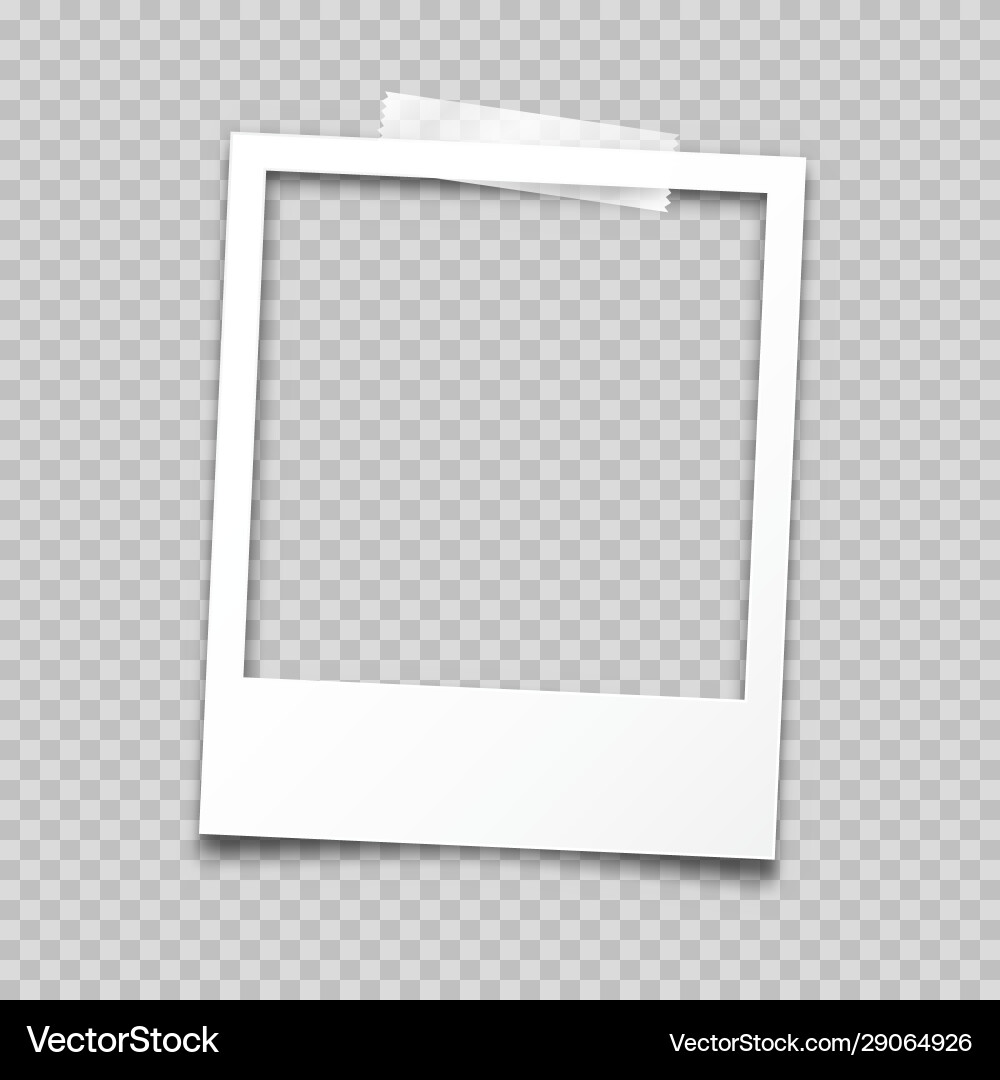 Realistic empty photo card frame film set retro Vector Image