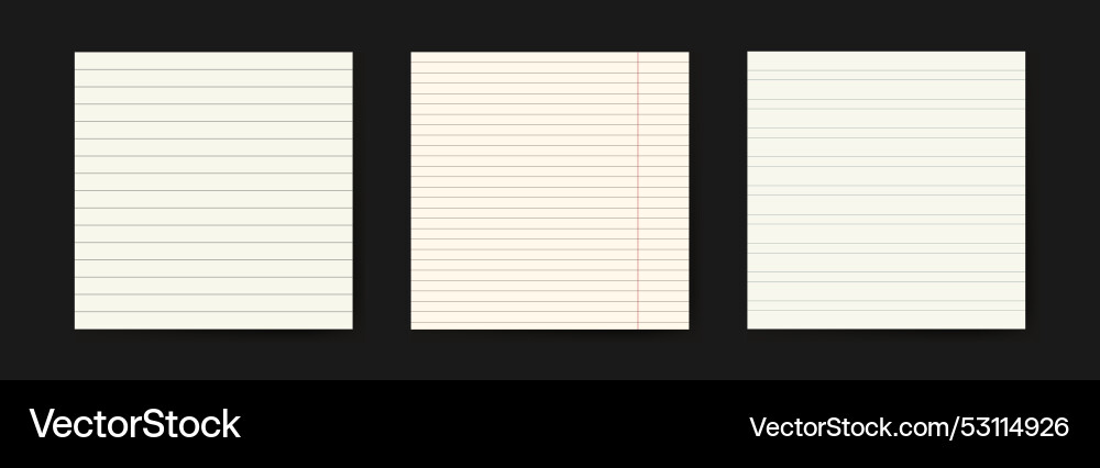 Square blank lined paper backgrounds Royalty Free Vector