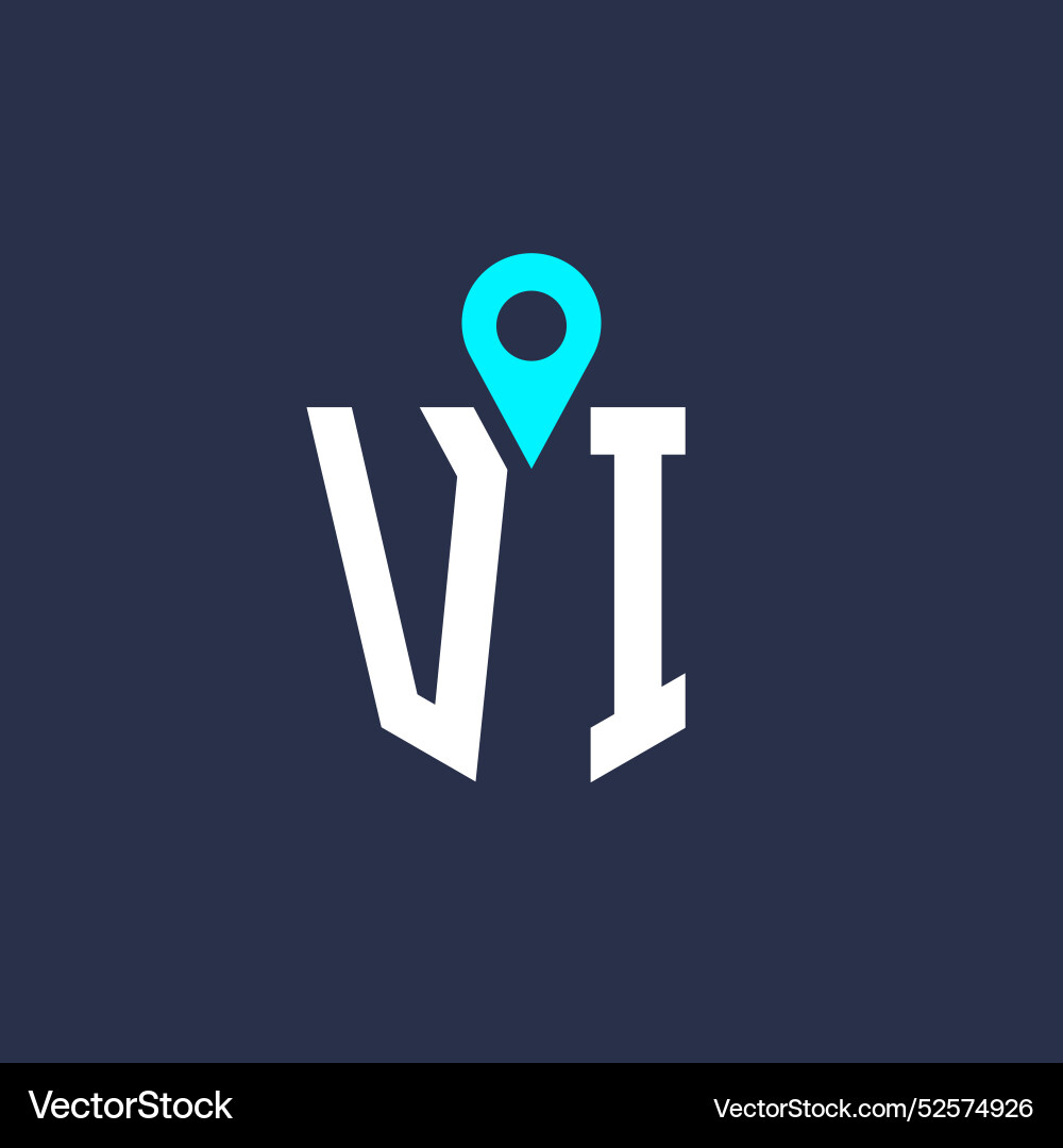 Vi location logo design for recruitment Royalty Free Vector