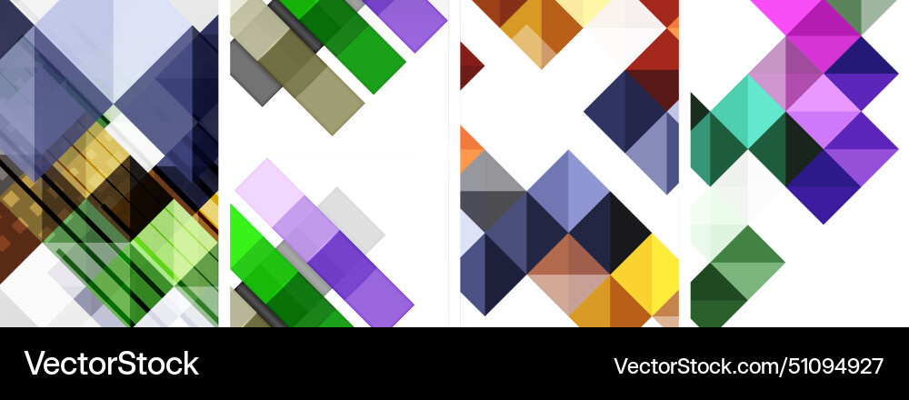 A collage of four different colored squares Vector Image