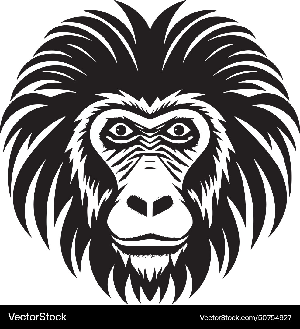 Baboon - minimalist and simple silhouette Vector Image
