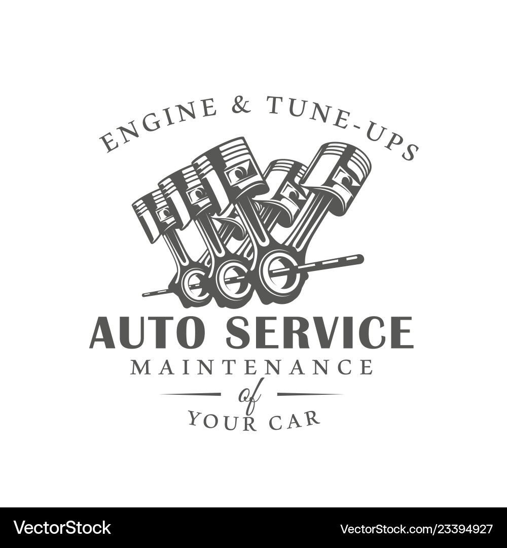 Car service label isolated on white background Vector Image