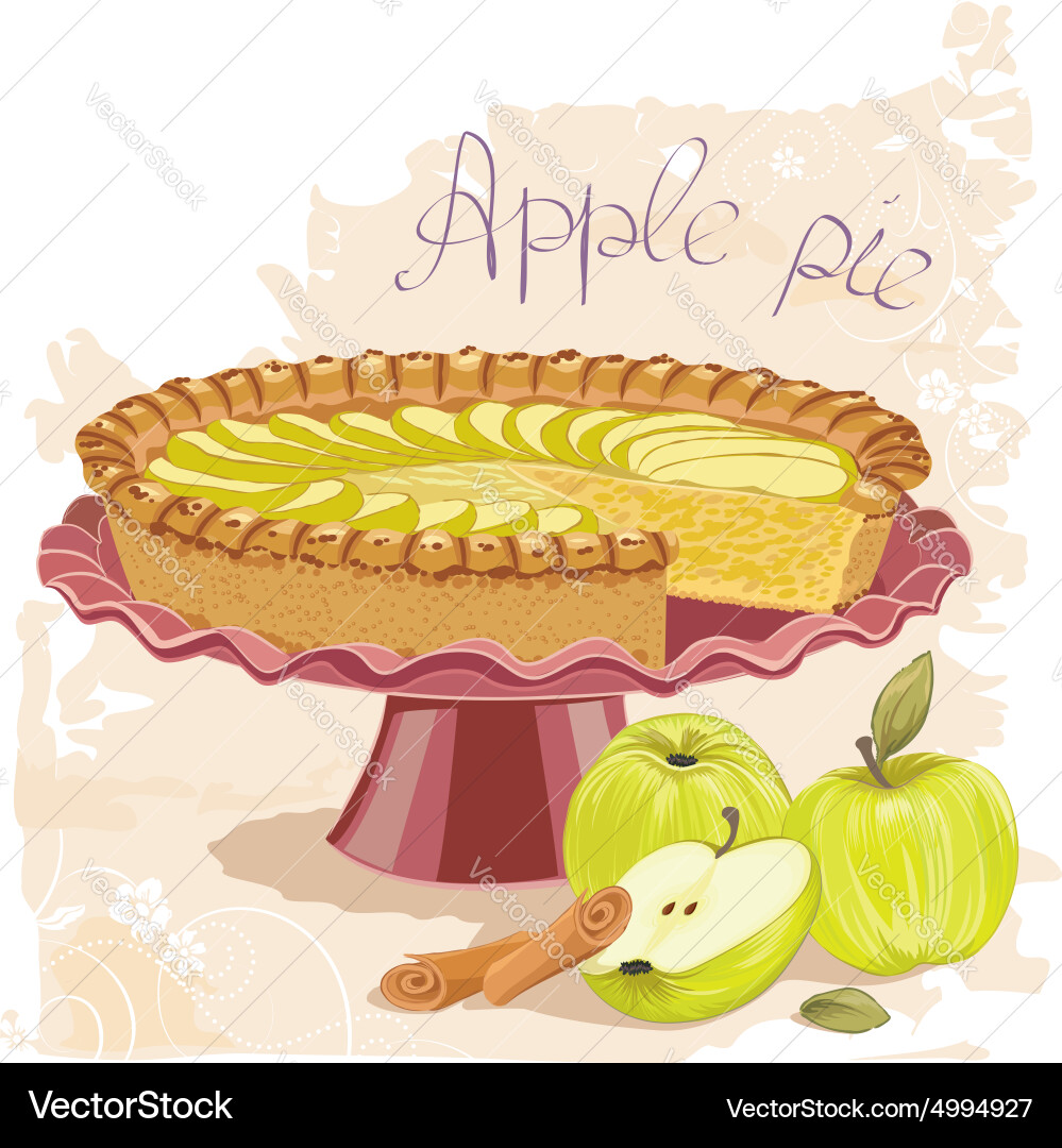 Delicious Apple Pie Royalty Free Vector Image - VectorStock