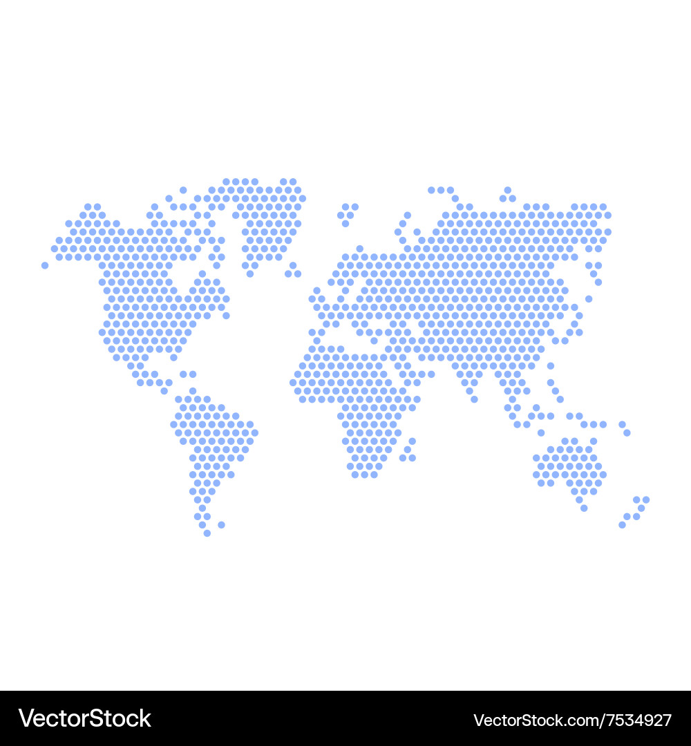 Dotted world map Royalty Free Vector Image - VectorStock