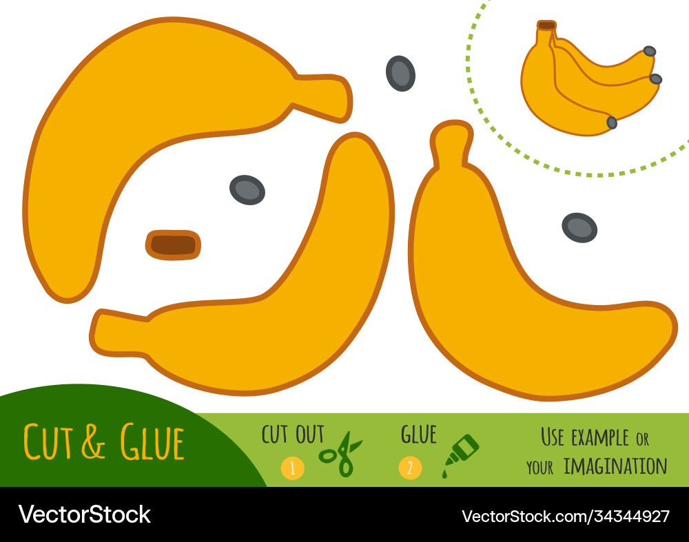 Education paper game for children banana Vector Image