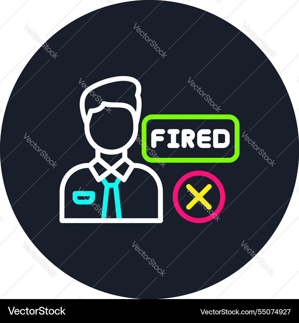 Fired line multi color icon Royalty Free Vector Image